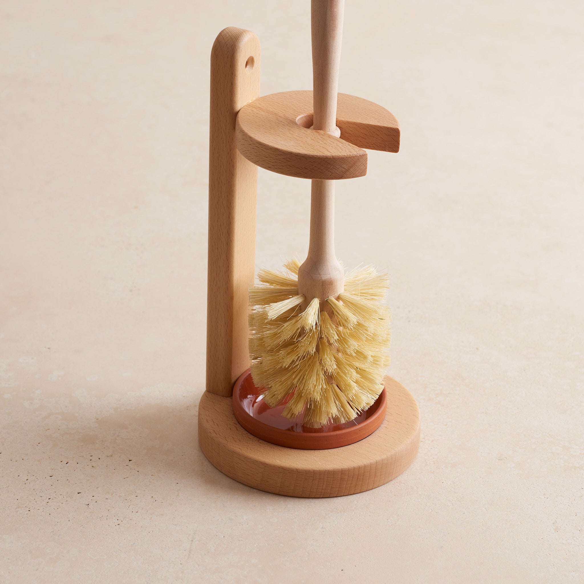 German Toilet Brush with Wooden Stand – Three Bales Home Supply
